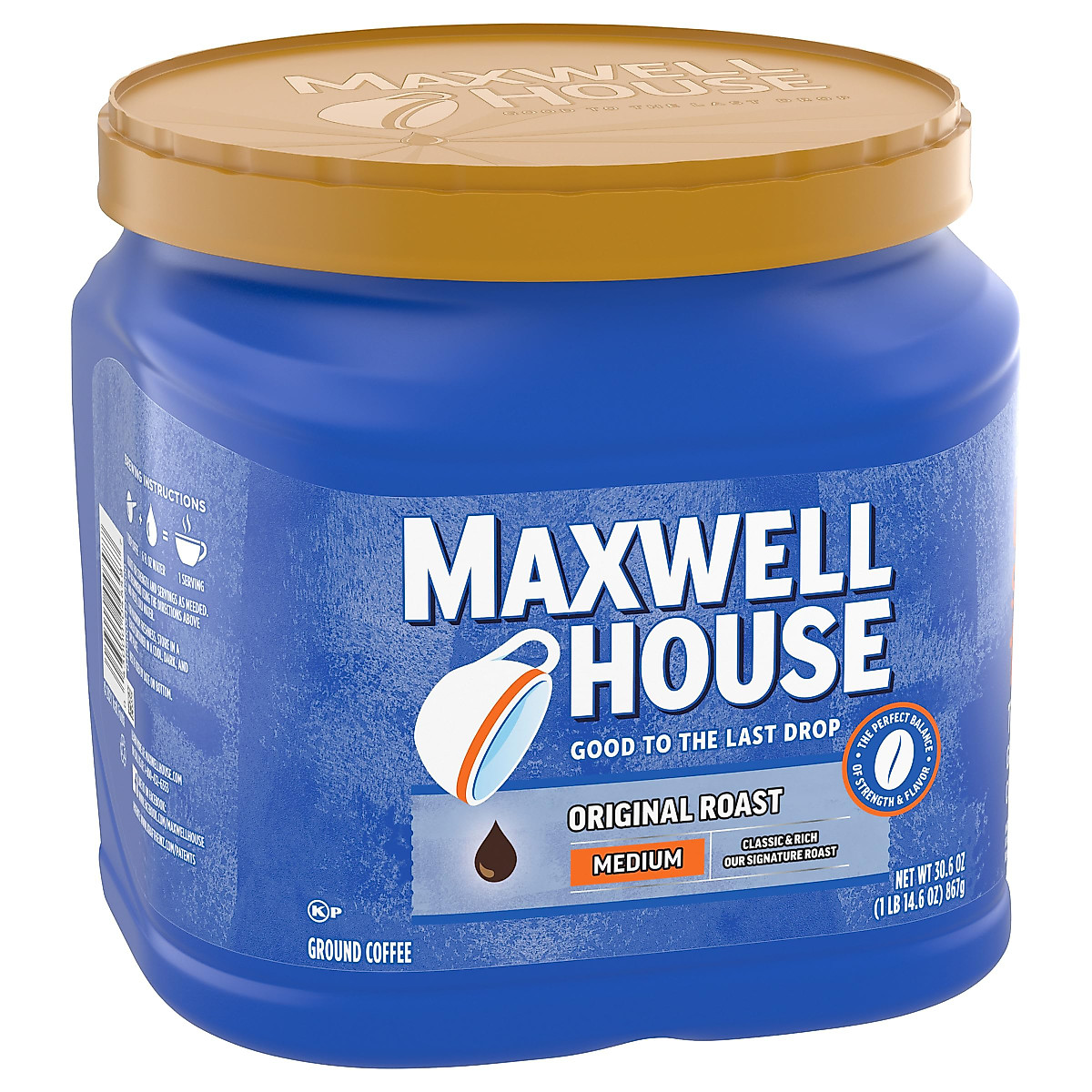 Maxwell House Original Medium Roast Ground Coffee (30.6 oz Canister)