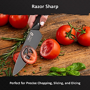 YOKASHI Japanese Knife - Titanium Knife 8 inch - High Carbon VG-10 Edge for Precise Chopping, Slicing & Dicing for Professional Chefs and Home Cooks in the Kitchen - Durable - Ergonomic Handle