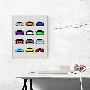 Custom Car Posters History of McLaren Generations Print Wall Art Handmade Decor of the Evolution of McLaren Automotive (MP4-12C,650S, 720S, Senna, GT) - 8x10" Satin Print (Unframed)