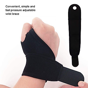 Wrist Brace, Adjustable Wrist Support Brace for Men & Women, Wrist Protective Wrap Support for Fitness, Sports, Tendonitis Pain Relief, Sprain, Arthritis, Injury Recovery(Black)