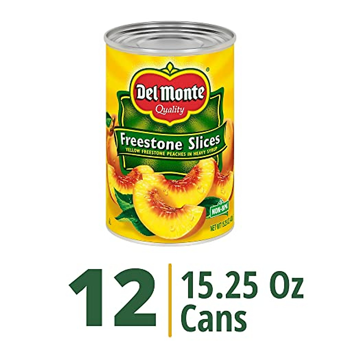 Del Monte Canned Sliced Peaches in Heavy Syrup, 15.25 Ounce (Pack of 12) Sliced, Cal. Freestone