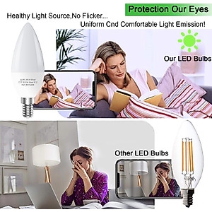 6-Pack E12 LED Ceiling Fan Light Bulbs, 60 Watts Equivalent Candelabra LED Light Bulbs, Type B Light Bulb for Chandelier, Candle Lightbulbs, Non-Dimmable, 5000K Daylight, 6 Pcs