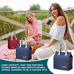 Photect 4 Pcs Lunch Bag Insulated Sandwich Container Reusable Snack Bags for Women Men Small Cooler Bags Insulated Waterproof Lunch Bag Aesthetic Lunch Bags for Picnic Outdoor Work Office