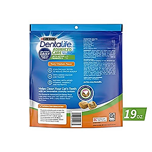 Purina DentaLife Made in USA Facilities Cat Dental Treats, Tasty Chicken Flavor - 19 oz. Pouch