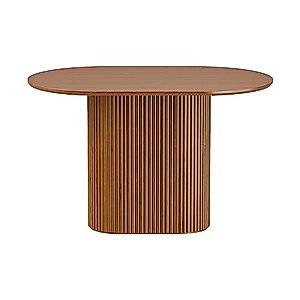 Oval Wood Dining Table, 47.2" Modern Wood Kitchen Table,Circular Table Top, Mid-Century Leisure Coffee Table for Kitchen, Dining Room, Living Room