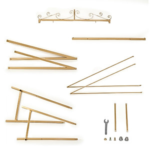 TABLECLOTHSFACTORY 6ft Tall Gold Metal Unique Hanging Dessert Display Swing Floor Stand, Elegant Cake Serving Station