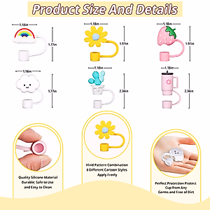 ZIZAISM Straw Cover Cap for Hydroflask Tumbler 40 oz / 32 oz, Silicone Straw Covers for Hydro Flask, for 10mm Straw, Reusable, BPA Free - 6PCS