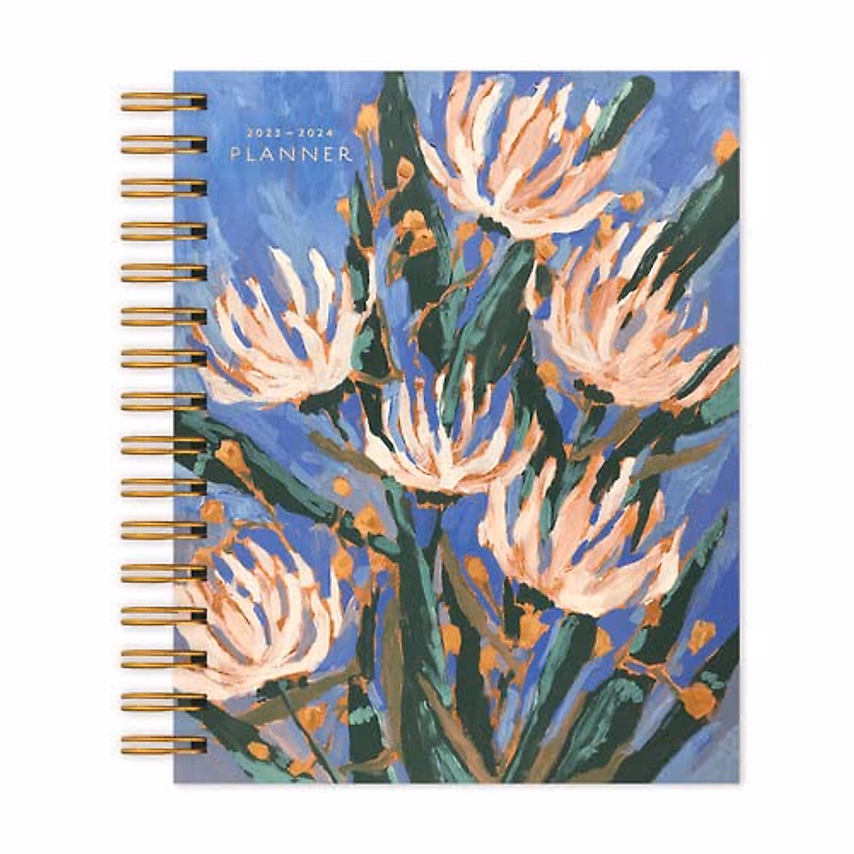 Legacy Pretty Petals Blue 8.5 x 7.25 Paper Seedlings 17 Month 2023-2024 Faith Planner