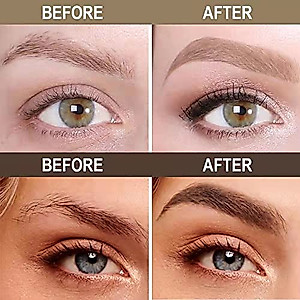 Eyebrow Stamp Stencil Kit, Brow Stamp, 24 Pieces Eyebrow Stencils Thick and Thin with 2 Dual Ended Brush and Sponge Applicators, Perfect Natural Brow, Waterproof (Blonde)