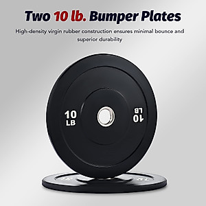 ZELUS Weight Plate Set, Twin 2" Bumper Plates for Strength and Training Fitness, Olympic Weight Set with Rubber Barbell Dumbbell Plates Stainless Steel Inserts for Pro or Home Gyms, Set of 2