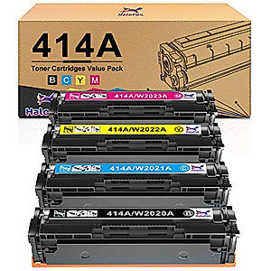 HaloFox Compatible 414A Toner Cartridge 4 Pack Replacement for HP 414A W2020A 414X W2020X W2021A W2022A W2023A for Color Laserjet MFP M454dw M454dn M479fdw M479fdn Printer (Black Cyan Yellow Magenta)