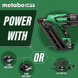 Metabo HPT 36V MultiVolt Cordless Metal Connector Nailer Kit | Accepts 1-1/2-Inch and 2-1/2-Inch Nails | Strap-Tite Probe Tip | NR3665DA