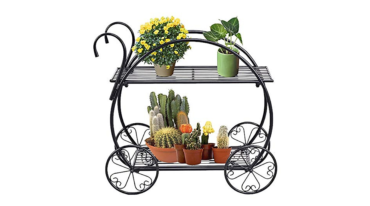 aboxoo Two-Tiered Garden Cart - Stylish Plant Stand