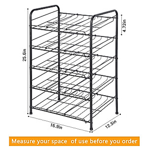 MOOACE Can Organizer for Pantry, Can Rack Organizer Holds up 60 Cans, Can Storage Organizer Rack for Canned food Kitchen Cabinet Pantry Countertop, Black