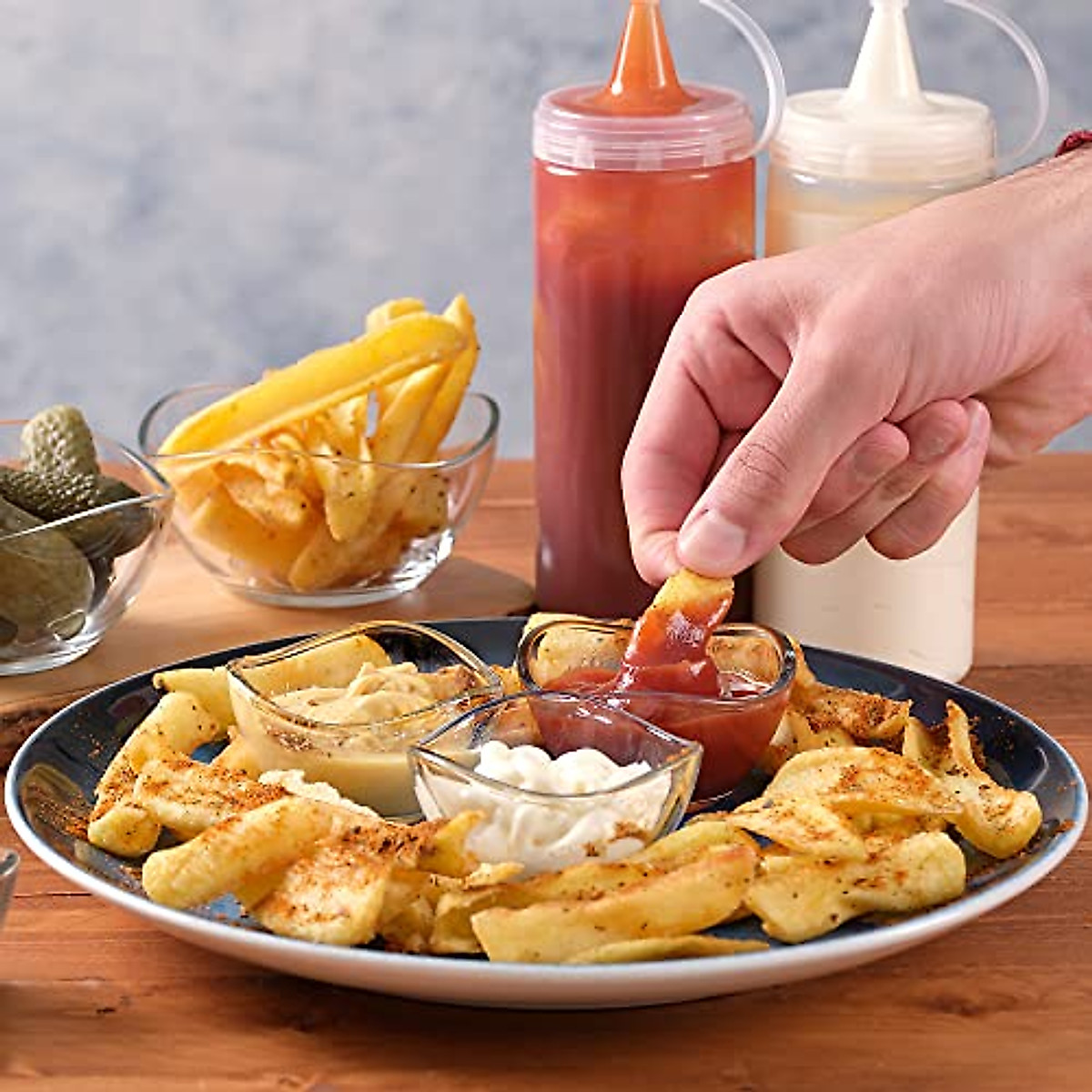 Volarium Mini Glass Bowls for Dipping Sauces, Condiments, Salsa, Mini Parfaits and Fruit Salads, Individual Portions of Appetizers and Portion-Controlled Desserts, Set of 6 (2 1/4 oz)