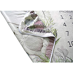 Woodland Friends Double Sided Baby Milestone Monthly Blanket, Forest Photo Prop Boy & Girl, Large Soft 310 GSM Fleece Blanket for Animal Nursery and Baby Registry/Shower