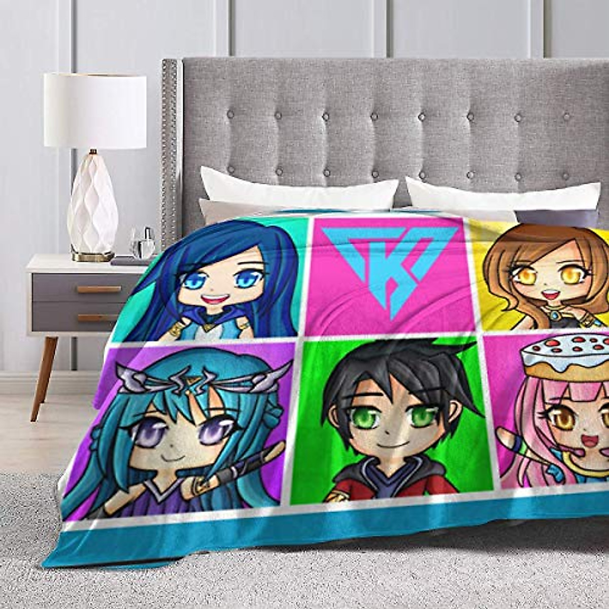 Cartoon The Krew Its-Funneh Blankets Super Soft Warm Faux Fur Throw Blanket -Ultra-Soft Micro Fleece Blanket Twin, Warm, Lightweight, Pet-Friendly, Throw For Home Bed, Sofa & Dorm