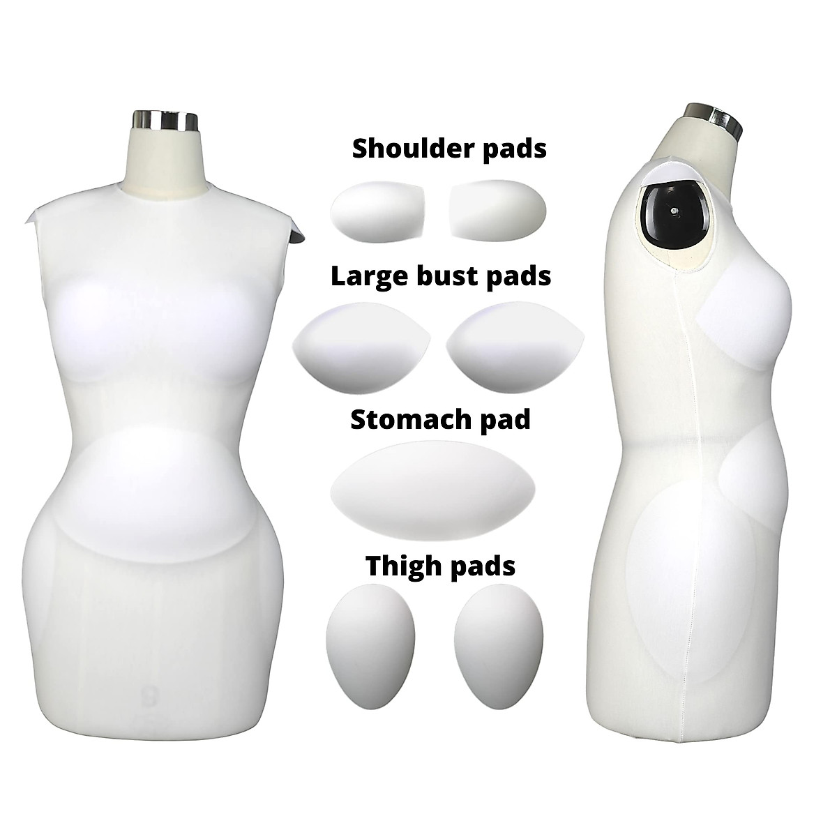 Pro Modular Dress Form Padding Plus Size Kit (24 Pieces) – Adjustable Body Form Padding Set for Sewing and Mannequin – Adult Female Dress Padding – Dress Making and Tailoring Accessories