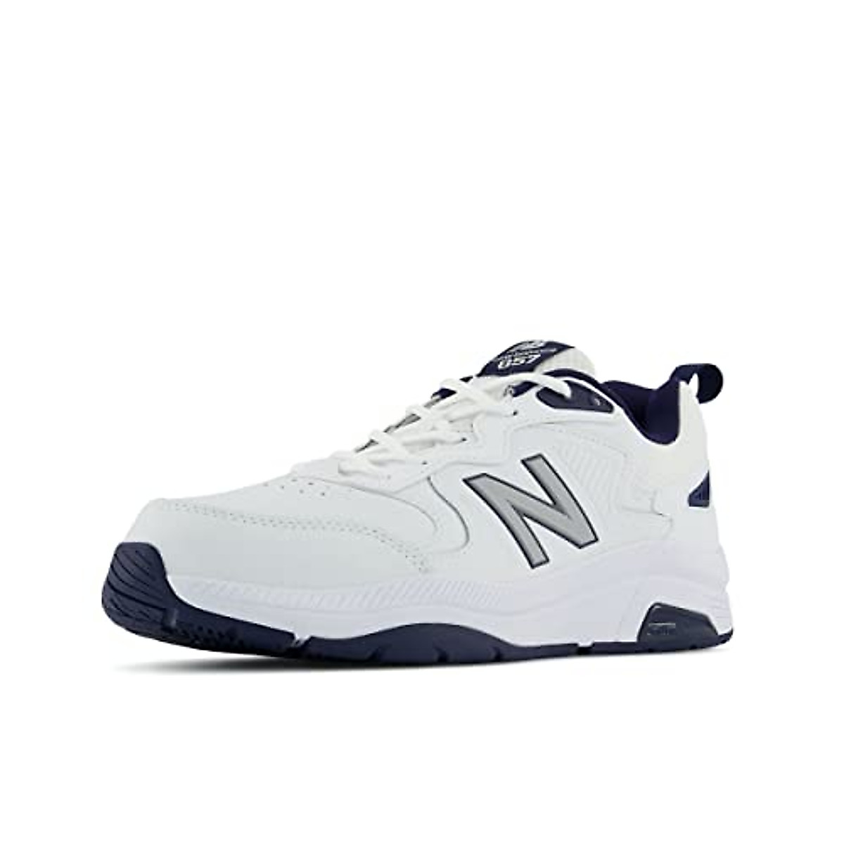 New Balance Men's 857 V3 Casual Comfort Cross Trainer, White/Navy, 11.5