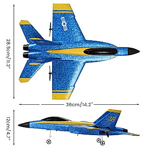 RC Plane Remote Control Airplane Ready to Fly, 2.4GHZ 2 Channel RTF RC Glider Easy to Fly for Kids Beginners and Adults (3 Batteries)