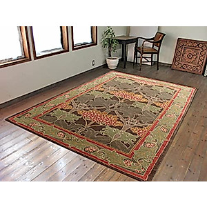 Decor Home Maya Green Ancient Design by Morris Traditional Oriental Antique Style Handmade Tufted 100% Wool Area Rugs & Carpet (8'x10')