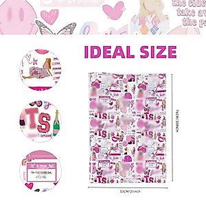 Kakbpe Christmas Wrapping Paper Sheet - 5 Sheets Folded Flat, 20.8 Inch X 30 Inch Per Sheet, Folded flat sheets Pink for Popular Singer Fans Girls