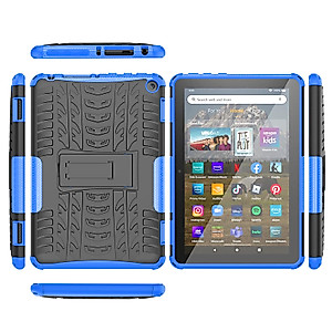 Boskin for Kindle Fire hd 8 / hd 8 Plus case 2024 2022 2020 Release 14th 12th 10th Generation Kickstand Heavy Duty Shockproof Cover (Blue)
