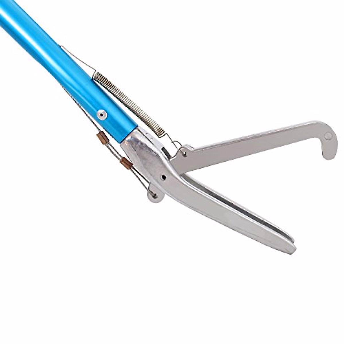 Fnova 52" Professional Snake Tongs, Most Advanced All-in-One Snake Catcher with Patented Built-in Spring Mechanism, No Extra Repair Kit Needed, Aluminum Alloy Body, Wide Jaw ，Blue