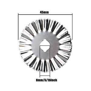 AUTOTOOLHOME 10pc 45mm Pinking Blades Rotary Cutter Pink Knife Refill Blade for Cloth Fabric Portable Paper Trimmer Sewing Tools