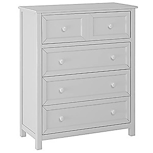 BOWERY HILL Contemporary Wood Four Drawer Chest White Finish