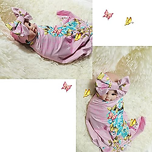 Flower Swaddle Blanket Unisex Blankets Soft Stretchy Receiving Blankets Shower Gift