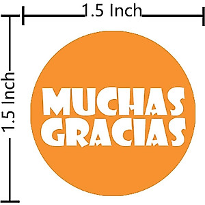 Top label Spanish Thank You Stickers, 1.5 Inch Round Stickers, 300 Pcs Per Pack