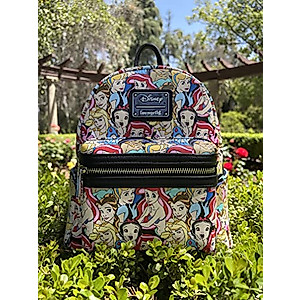 Loungefly Disney Princesses Allover Print Womens Double Strap Shoulder Bag Purse