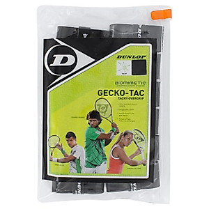 Dunlop Sports Gecko Tac Tennis Overgrip, 12-Grip Pack, Black