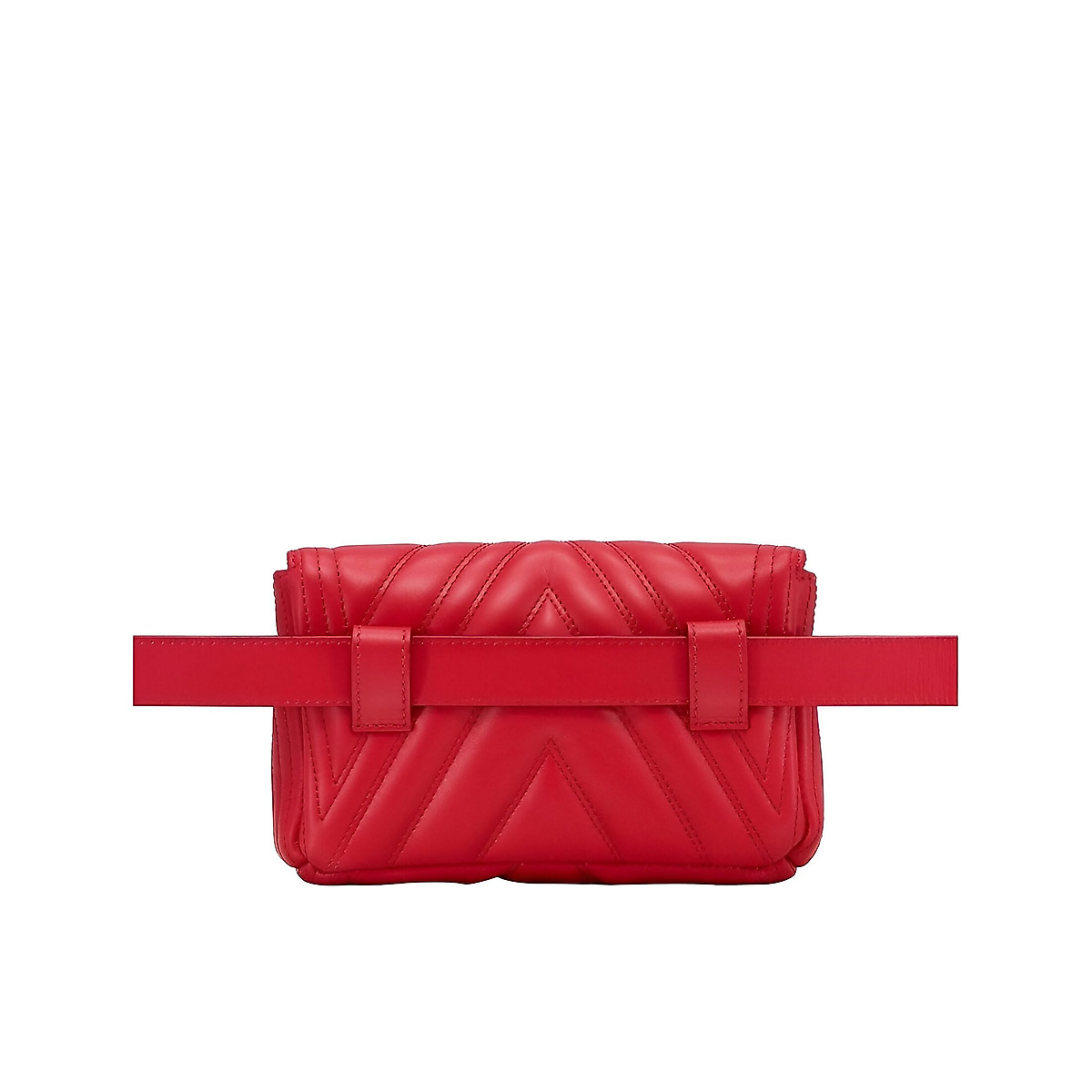 MCM Women's Patricia Red Quilted Leather Crossbody Belt Bag