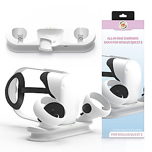 JOYTORN Charging Dock Accessories Compatible with Meta 2,[Support Elite Strap],Charge Controllers and Headset Simultaneously,2 Rechargeable Batteries,2 Battery Covers,USB-C Link Cable