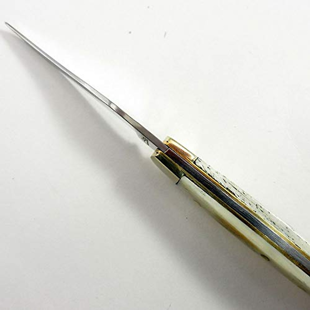 FOLDING POCKET KNIFE 5.25" Rite Edge Bone Handle Silver Toothpick Carbon Sharp Blade Knife