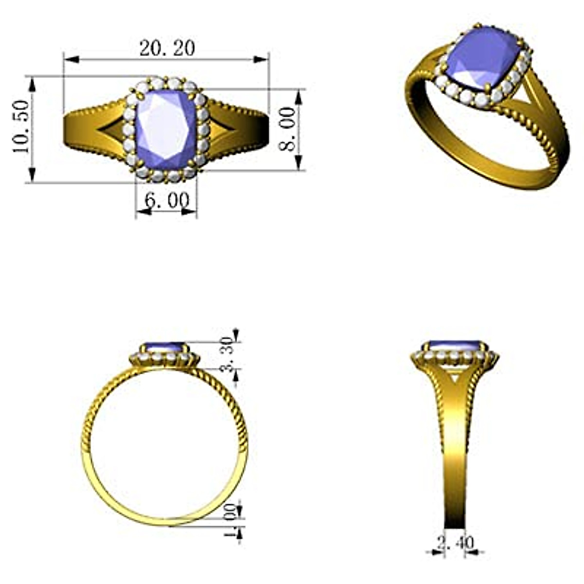 Customized Sterling Silver Women High School and College Class Ring – Style Collection – MEMENTOS JEWELRY (Sterling Silver Rose Gold Plated)