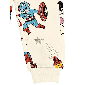 Marvel Avengers Spider-Man Hulk Iron Man Captain America Little Boys Fleece Sweatshirt and Pants Set White 7-8