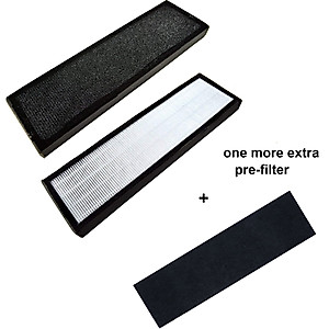 BBT BAMBOOST Filter B Replacement Fit for Germguardian Air Purifier FLT4825 Filter-b Models AC4825 AC4300 AC4800 AC4900,AP2200CA,BXAP148(1pcs HEPA True Filters and 2 Pieces Carbon Filters)