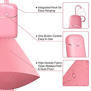 TJ. Portable Clothes Dryer, Mini Clothes Dryer with PTC Drying & UV Function, 180W Portable Dryer for Apartments with 1H/2H Timer for Underwear, Panties, Socks, Swimwear, Baby and Pet Clothes, Pink