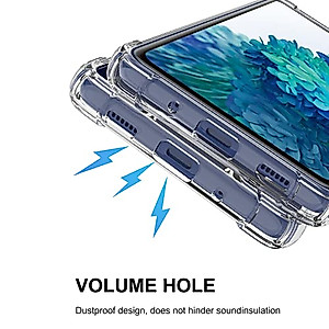 Restoo Samsung Galaxy S20 FE Case,Clear Case with 4 [Shock-Absorption] Corners Hard PC Back Soft TPU Bumper for Samsung Galaxy S20 FE 5G,Clear