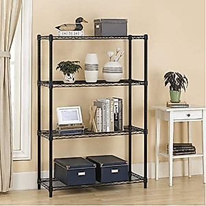 YIQIEDEY Storage Shelves 4 Tier Shelving Unit with Feet NSF Heavy Duty Height Adjustable Large Metal Shelves for Storage Commercial Grade Steel Utility Layer Shelf 1000 LBS Capacity-14x36x54 (Black)