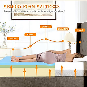 MATERESSES Full Size Mattress 10 Inch Memory Foam Mattress Medium Firm Mattress in a Box, Pressure Relief, CertiPUR-US Certified, Fiberglass Free, White Grey