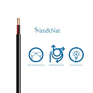 SIM&NAT 20AWG 10Ft 2.1mm x 5.5mm Male to Female DC Extension Wire Power Jack Adapter Barrel Plug Cable, Extension Wire for CCTV Security Camera, DVR, HDVD, LED Strip Light, Low Voltage Application