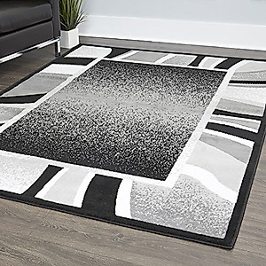 Home Dynamix Lyndhurst Rotana Modern Area Rug, Contemporary Black/Gray 7'8"x10'7"