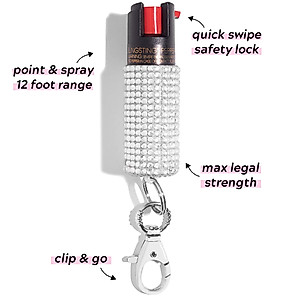 BlingSting Pepper Spray Keychain for Women Silver