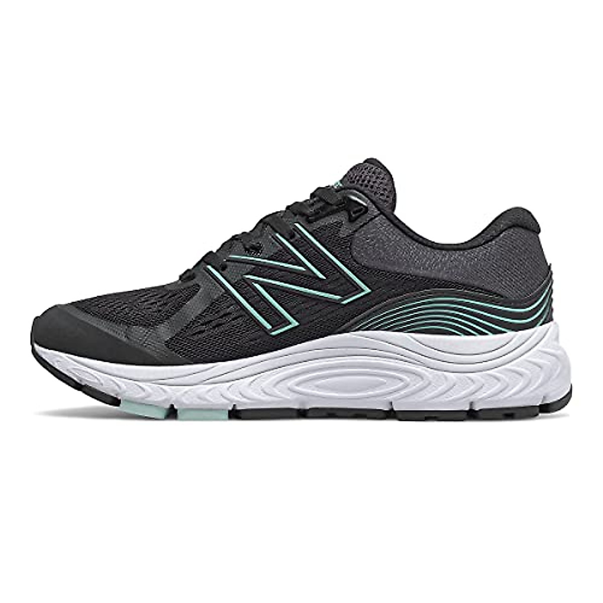 New Balance Women's W840V5 Running Shoe, Black/Storm Blue, 10 X-Wide