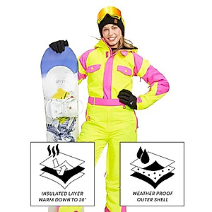 Tipsy Elves Bright Women's Ski Suit Neon Powder Blaster from Size Large
