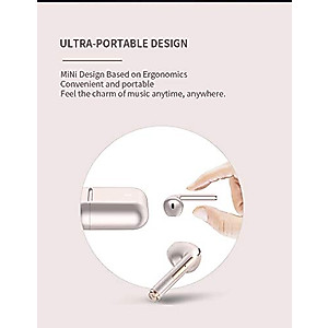 Wireless Earphone & Headphones Bluetooth 5.0 - Noise Cancelling and Waterproof True Sound (Rose Gold)